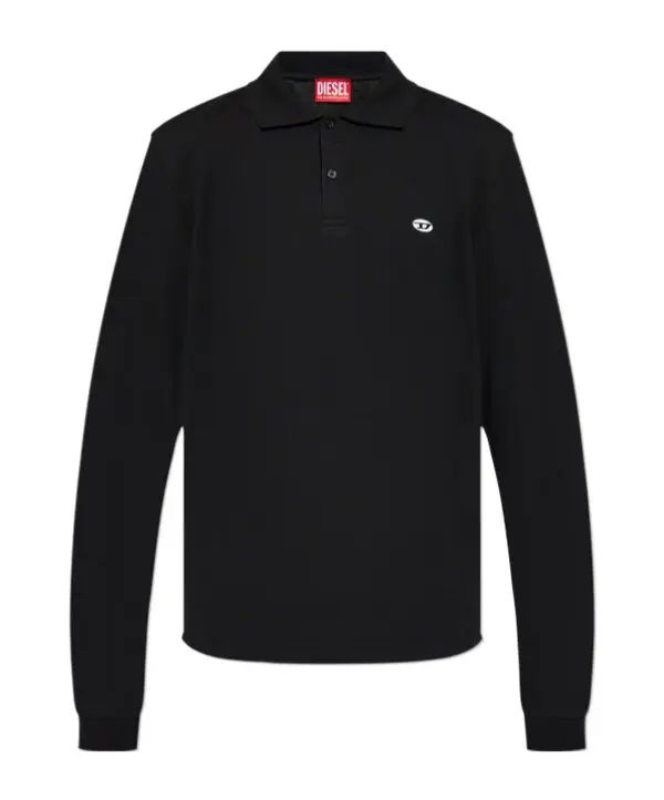 DIESEL® Logo-appliqué Long-sleeved Polo Shirt