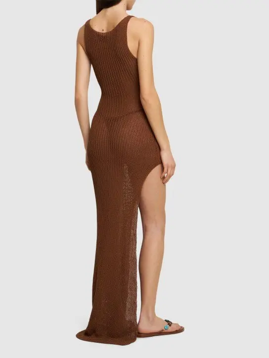 AYA MUSE Knitted Long Dress With Side Slits