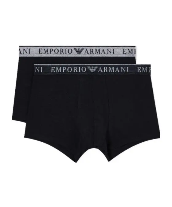 Emporio Armani Two-pack Of Endurance Logo Boxer Briefs - Black
