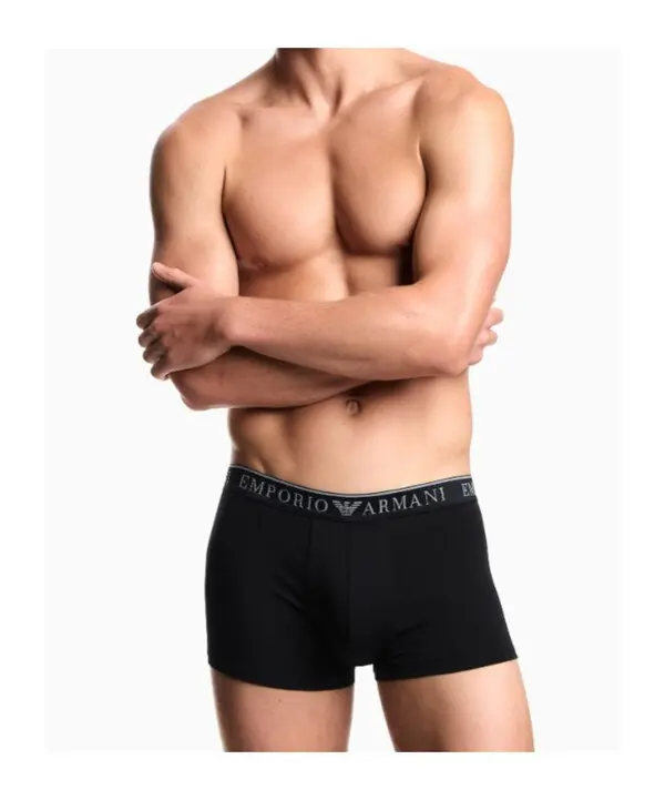 Emporio Armani Two-pack Of Endurance Logo Boxer Briefs - Black