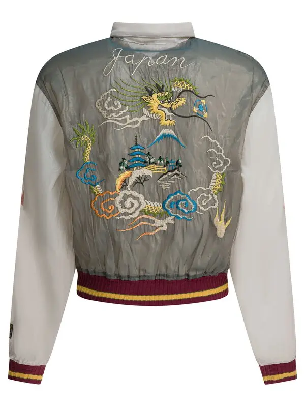 Kapital Embroidered Dragon Silk Bomber Jacket