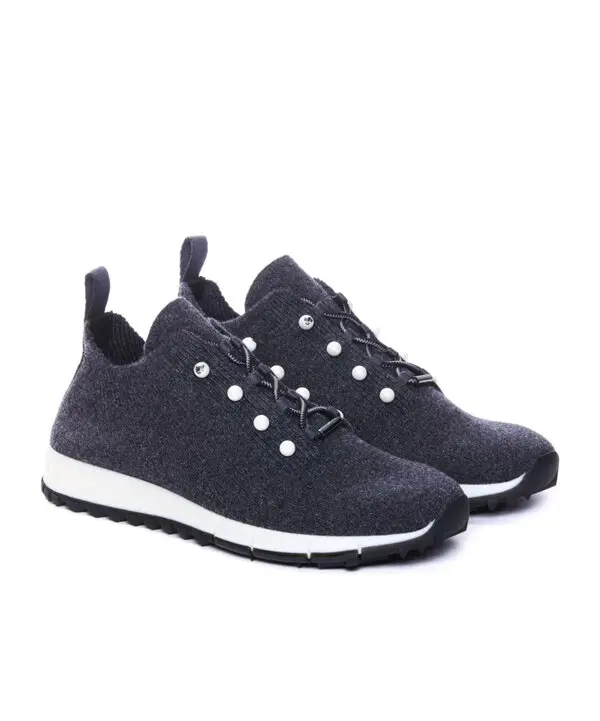 JIMMY CHOO Veles Embellished Lace-up Sneakers - Black