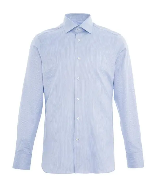 Zegna Lapel Button Shirt - Blue