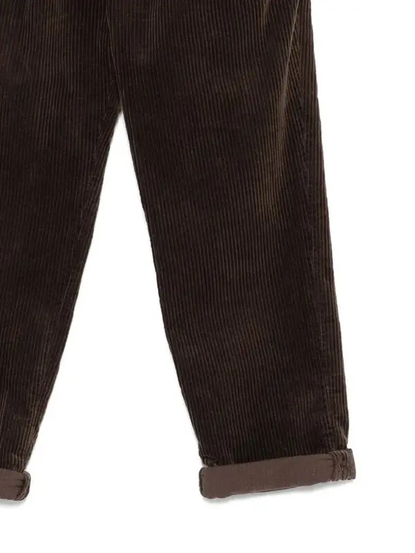 Brunello Cucinelli Drawstring Corduroy Pants With Rolled Hem - Black