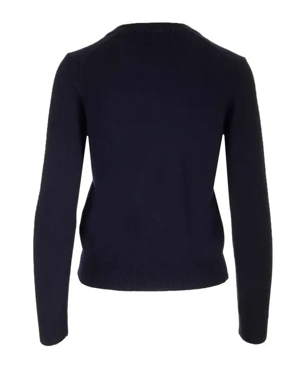 Play Comme Des Garcon Comme Des Garçons Play Crewneck Knitted Cardigan - Navy
