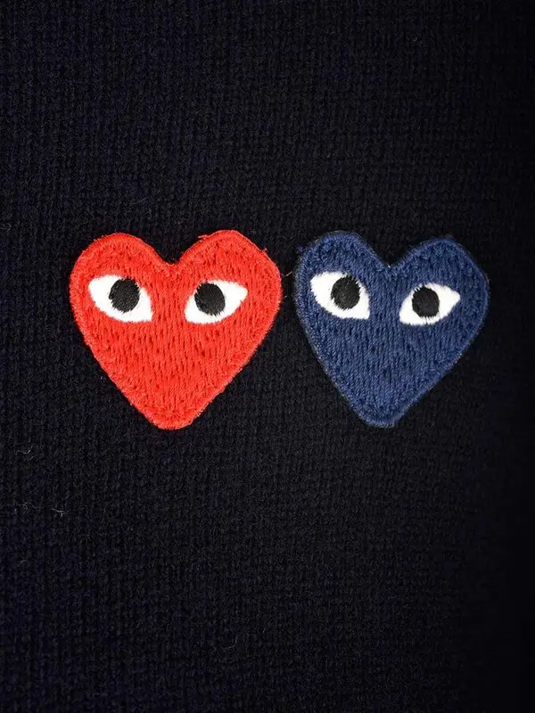 Play Comme Des Garcon Comme Des Garçons Play Crewneck Knitted Cardigan - Navy