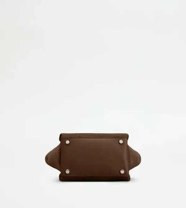 TOD'S Micro Logo-charm Suede Tote Bag - Brown