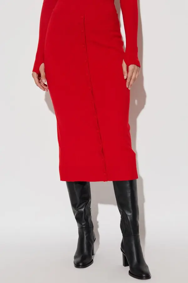 Victoria Beckham Button Detailed Midi Skirt