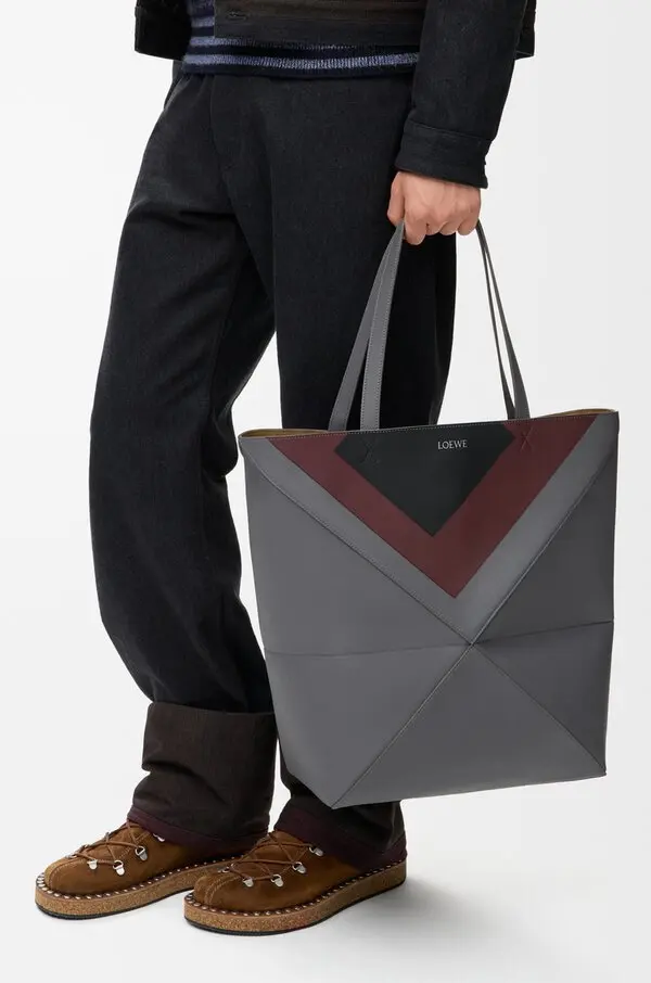Loewe Puzzle Fold Shoulder Bag - Ardesia/deep Ruby