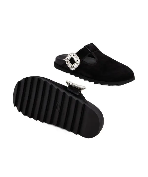 ROGER VIVIER Slidy Viv Mules - Black