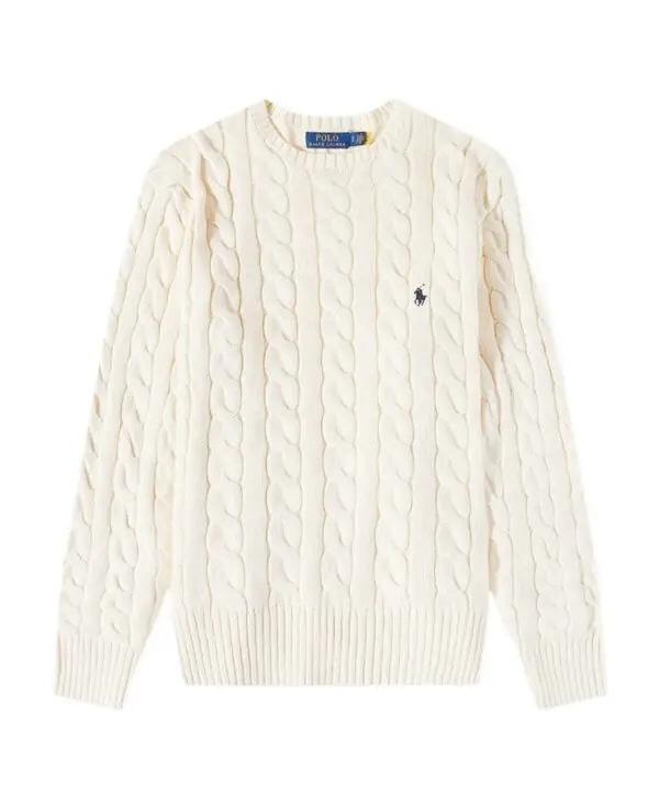 Polo Ralph Lauren Cable-knit Jumper With Embroidered Pony Logo - Beige