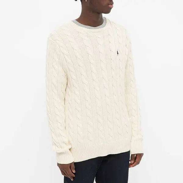 Polo Ralph Lauren Cable-knit Jumper With Embroidered Pony Logo - White