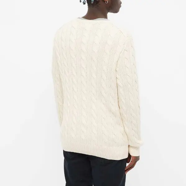 Polo Ralph Lauren Cable-knit Jumper With Embroidered Pony Logo - White