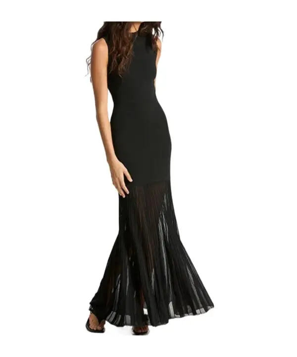 Michael Kors Sleeveless Paneled Pleated-hem Dress