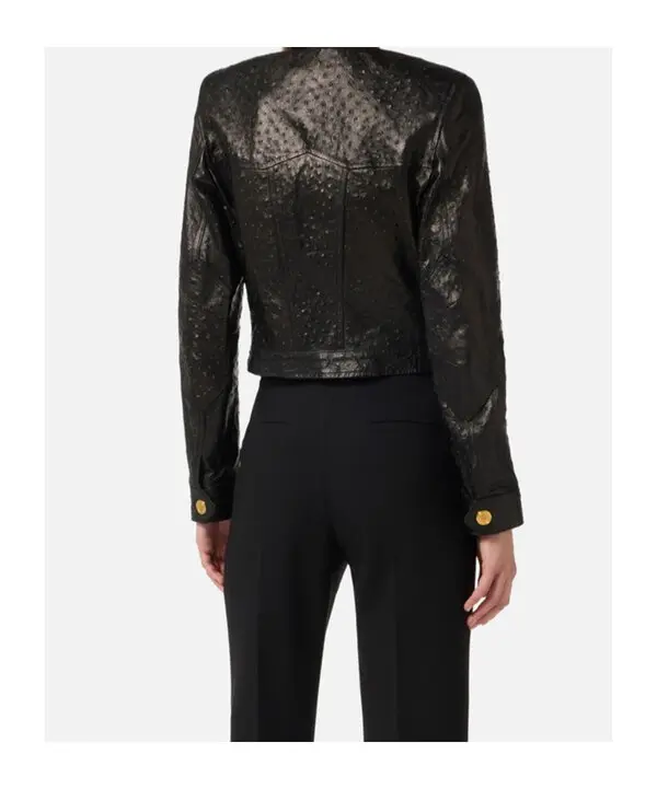 Elisabetta Franchi Long-sleeved Leather Jacket