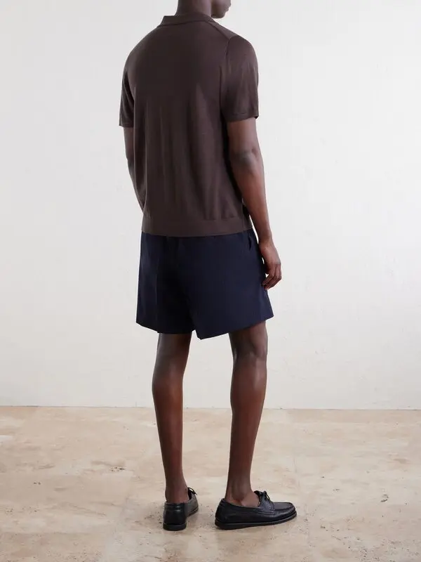 Onia Merino Wool Polo Shirt - Brown