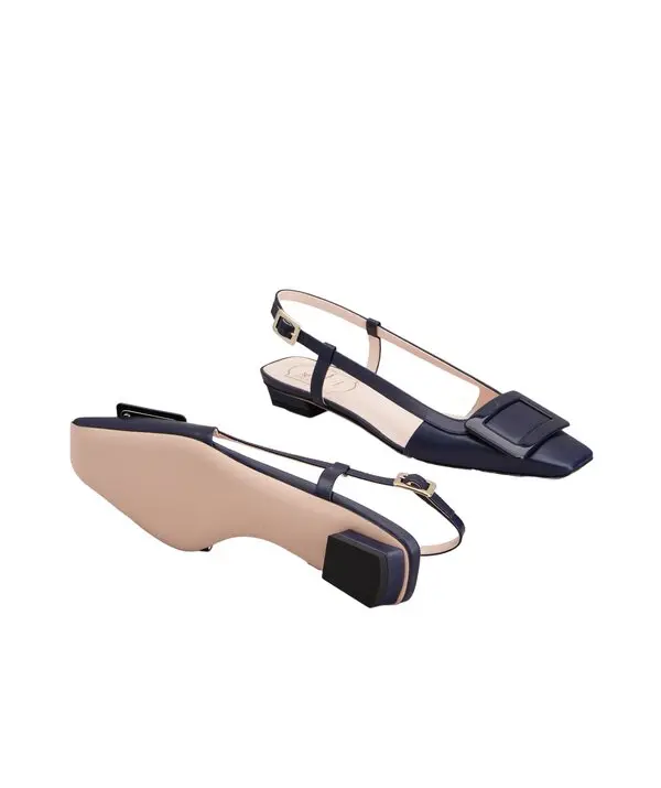 ROGER VIVIER Belle Vivier Slingback Ballerinas - Blue