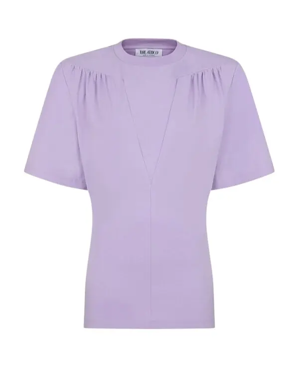 Attico Jewel Cut-out Crewneck T-shirt - Purple