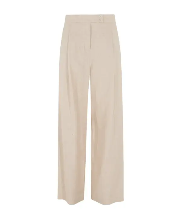 Eleventy Asymmetrical Button-closure Trousers With Pleated Details - Nude