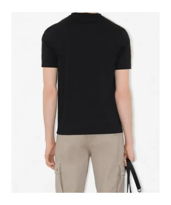 Burberry Checkered-trim Crewneck T-shirt - Black