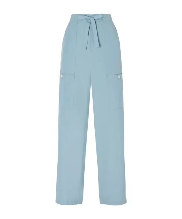 JIL SANDER Cotton Poplin Cargo Pants - Blue