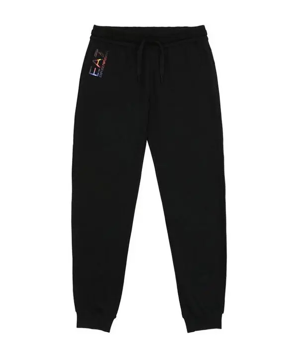 EA7 Logo Printed Track Pants - Black