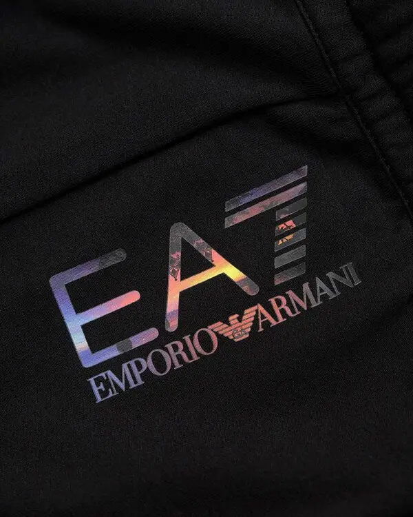 EA7 Logo Printed Track Pants - Black