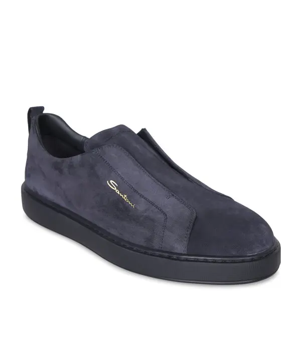 Santoni Round Toe Slip-on Casual Shoes