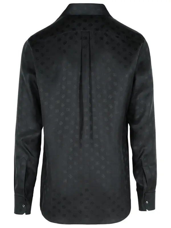 Dolce & Gabbana Dolce Gabbana Dg Logo Martini Jacquard Shirt - Black