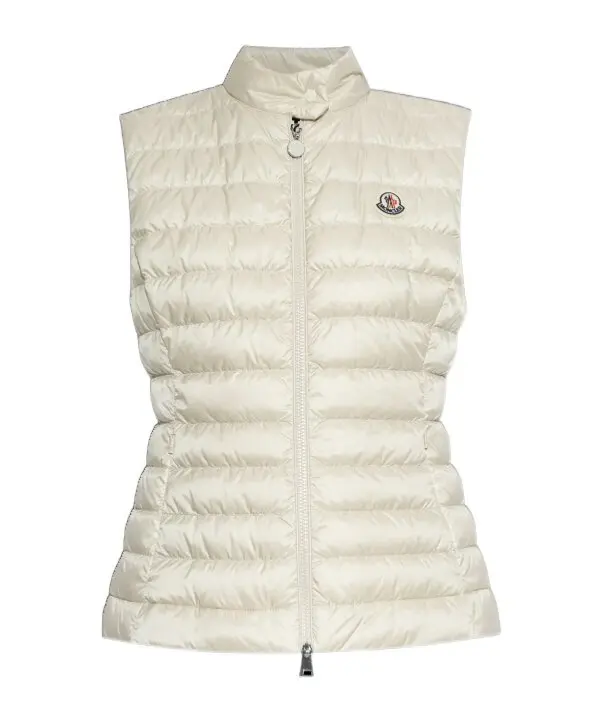 Moncler Quilted Zip-up Gilet - White