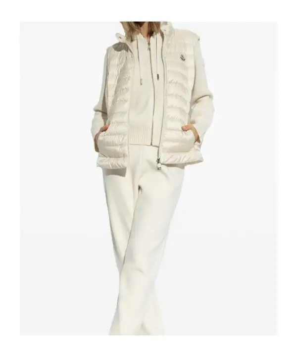 Moncler Quilted Zip-up Gilet - White