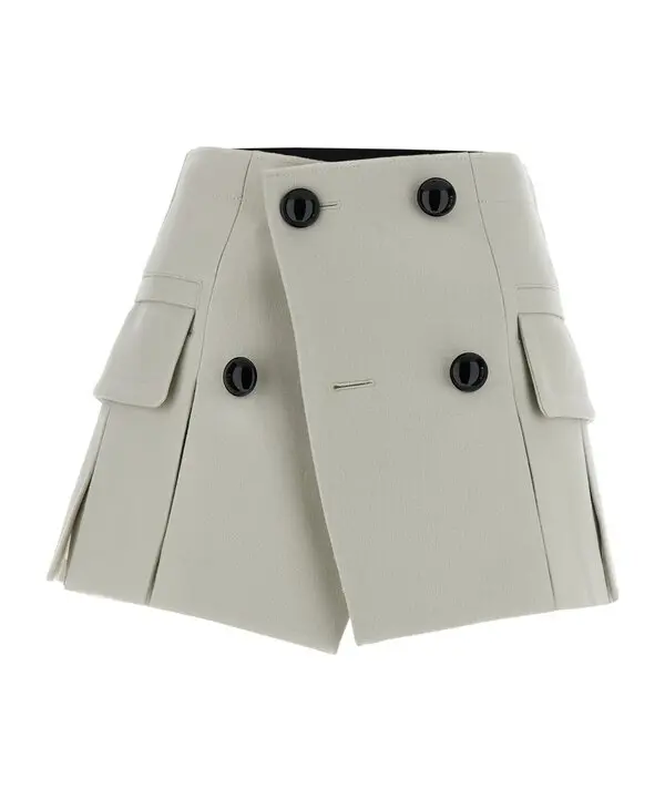 Sacai Melton Button Detailed Skorts