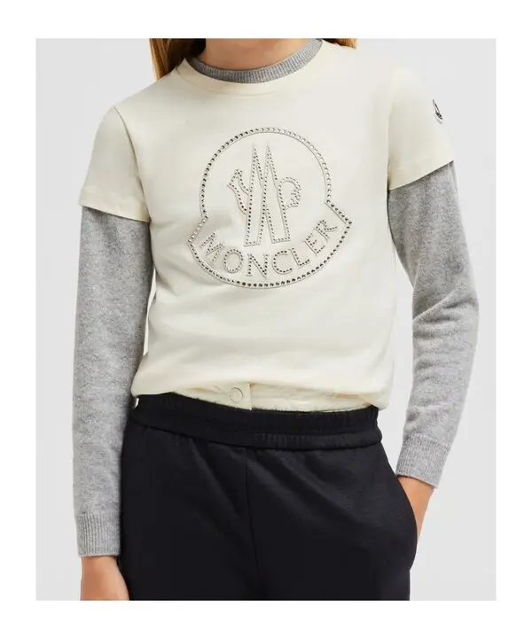 Moncler Logo Embellished Crewneck T-shirt