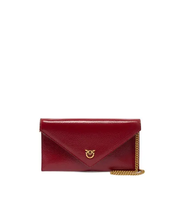 Pinko Love Birds Logo Detailed Clutch Bag - Red