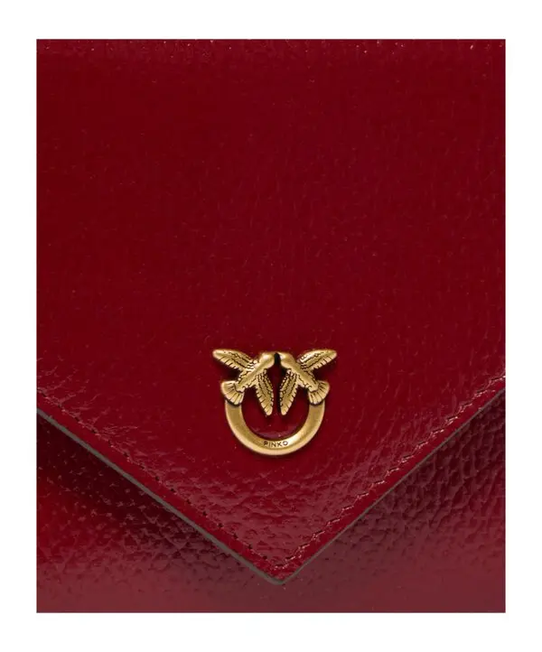 Pinko Love Birds Logo Detailed Clutch Bag - Red