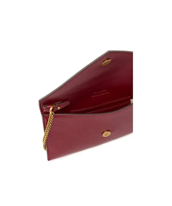Pinko Love Birds Logo Detailed Clutch Bag - Red