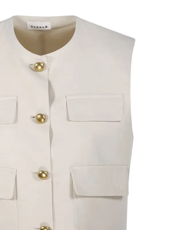 P.a.r.o.s.h Sleeveless Round Neck Waistcoat