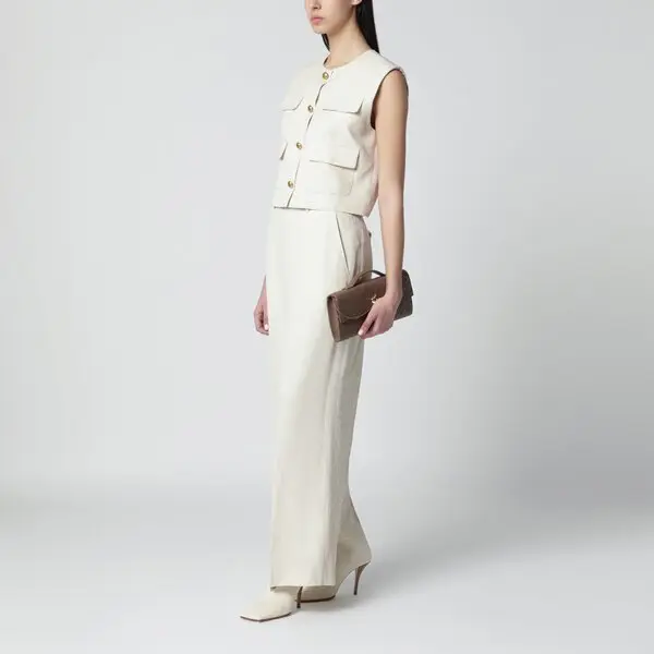 P.a.r.o.s.h Sleeveless Round Neck Waistcoat - White