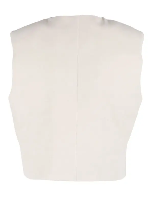 P.a.r.o.s.h Sleeveless Round Neck Waistcoat - White
