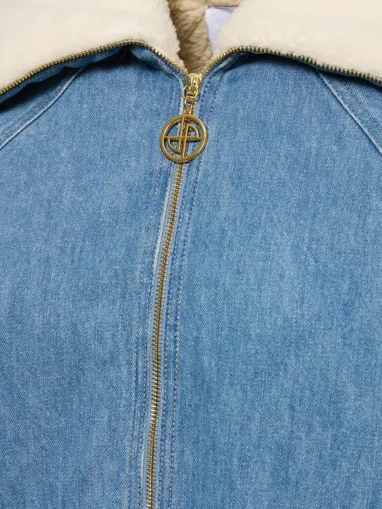 PATOU Long Sleeve Denim Jacket With Wide Lapels - Blue