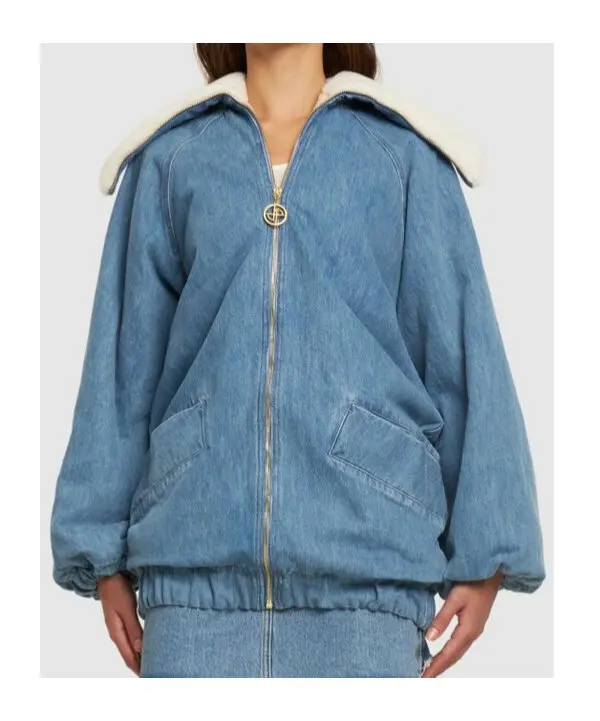 PATOU Long Sleeve Denim Jacket With Wide Lapels - Blue