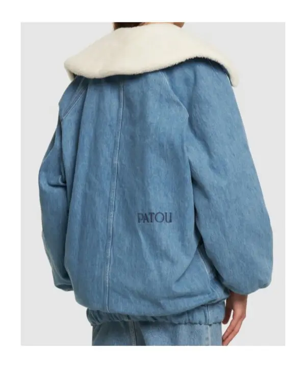 PATOU Long Sleeve Denim Jacket With Wide Lapels - Blue