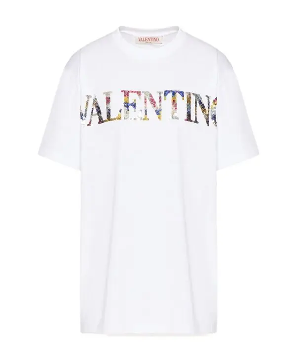 Valentino Garavani Logo Printed Crewneck T-shirt - White