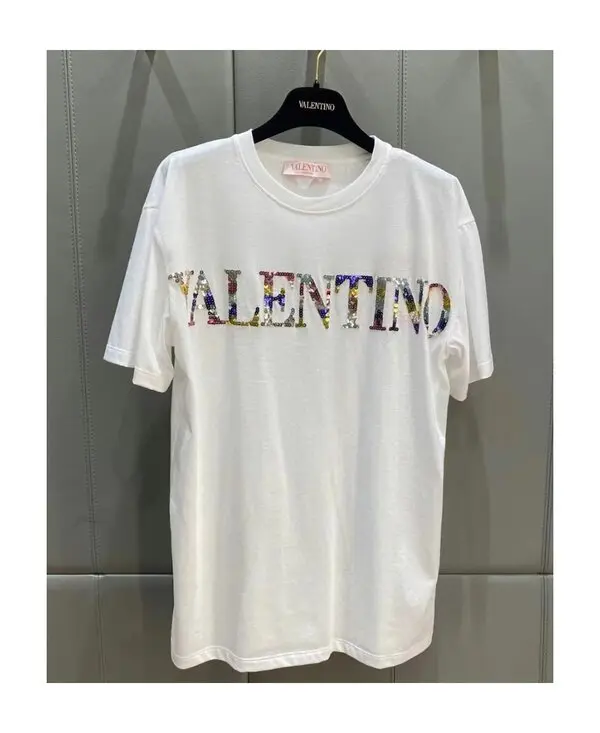 Valentino Garavani Logo Sequin Embellished Crewneck T-shirt