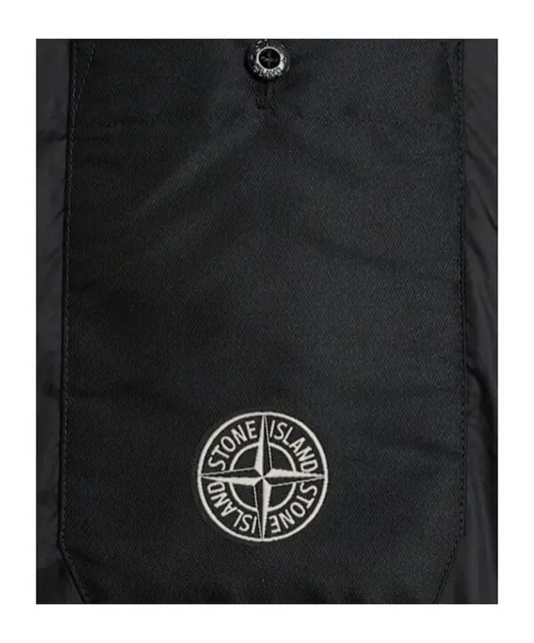 Stone Island Zip-up Hooded Long Sleeve Jacket - Black