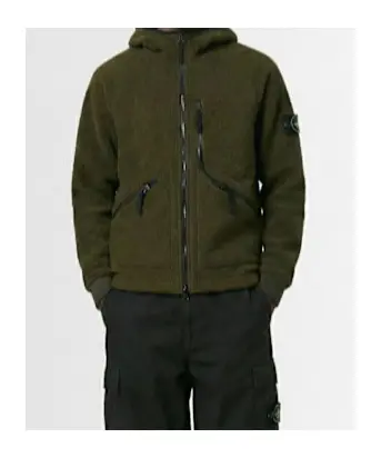 Stone Island Zip-up Hooded Long Sleeve Jacket - Black