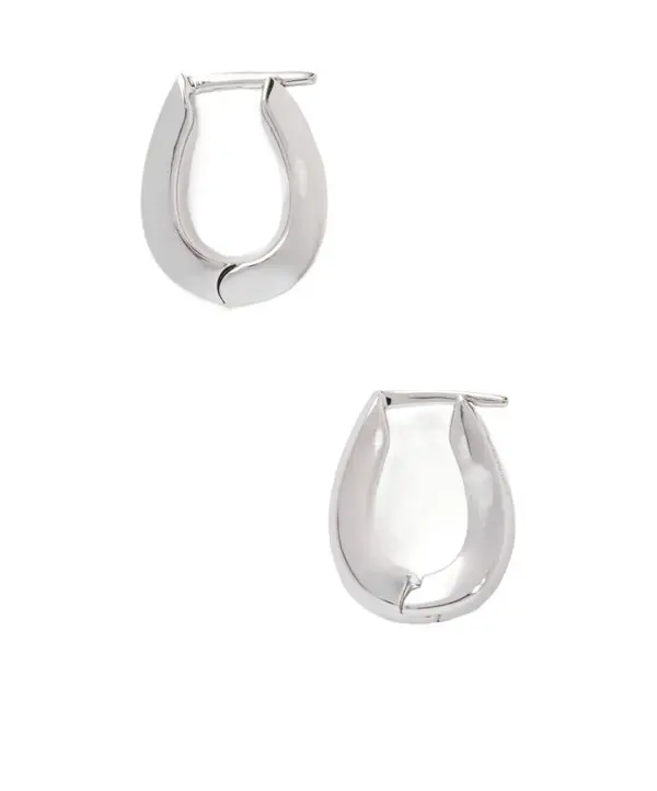 JIL SANDER Horseshoe Hoop Earrings - Silver