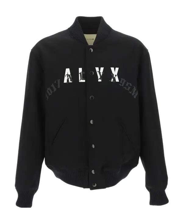 1017 Alyx 9sm Logo Printed Varsity Jacket - Black