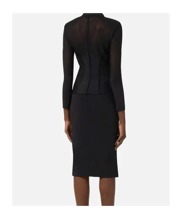 Elisabetta Franchi Sheer Panel Bustier Jacket