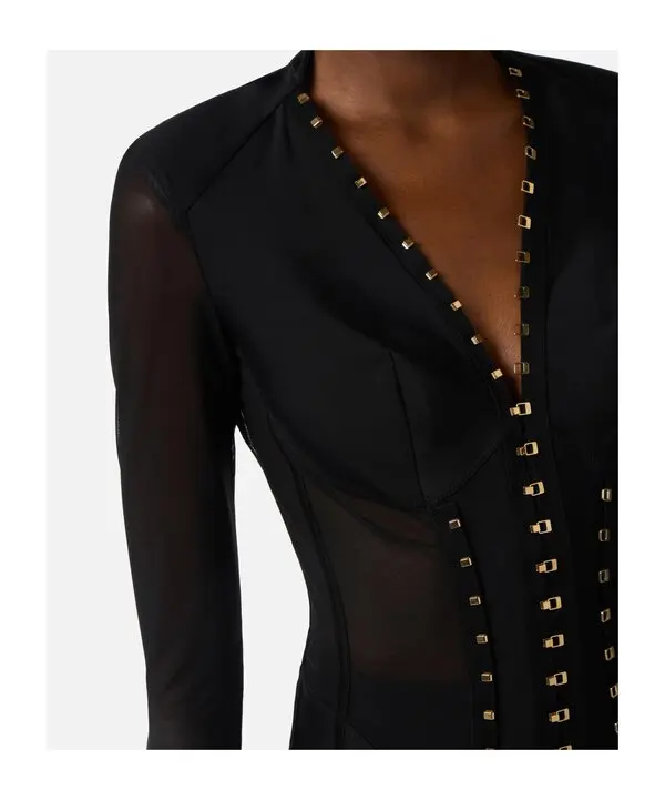 Elisabetta Franchi Sheer Panel Bustier Jacket